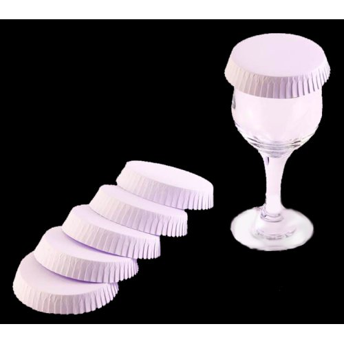 1.200x Glass Cup Covers Lids 10cm Paper White Drinks Coffee 70mm (base ...