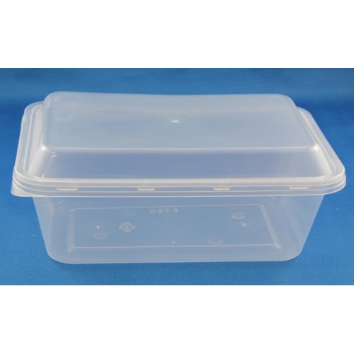 Rect. Disposable Food Container 750ml PP Clear Ctn 500